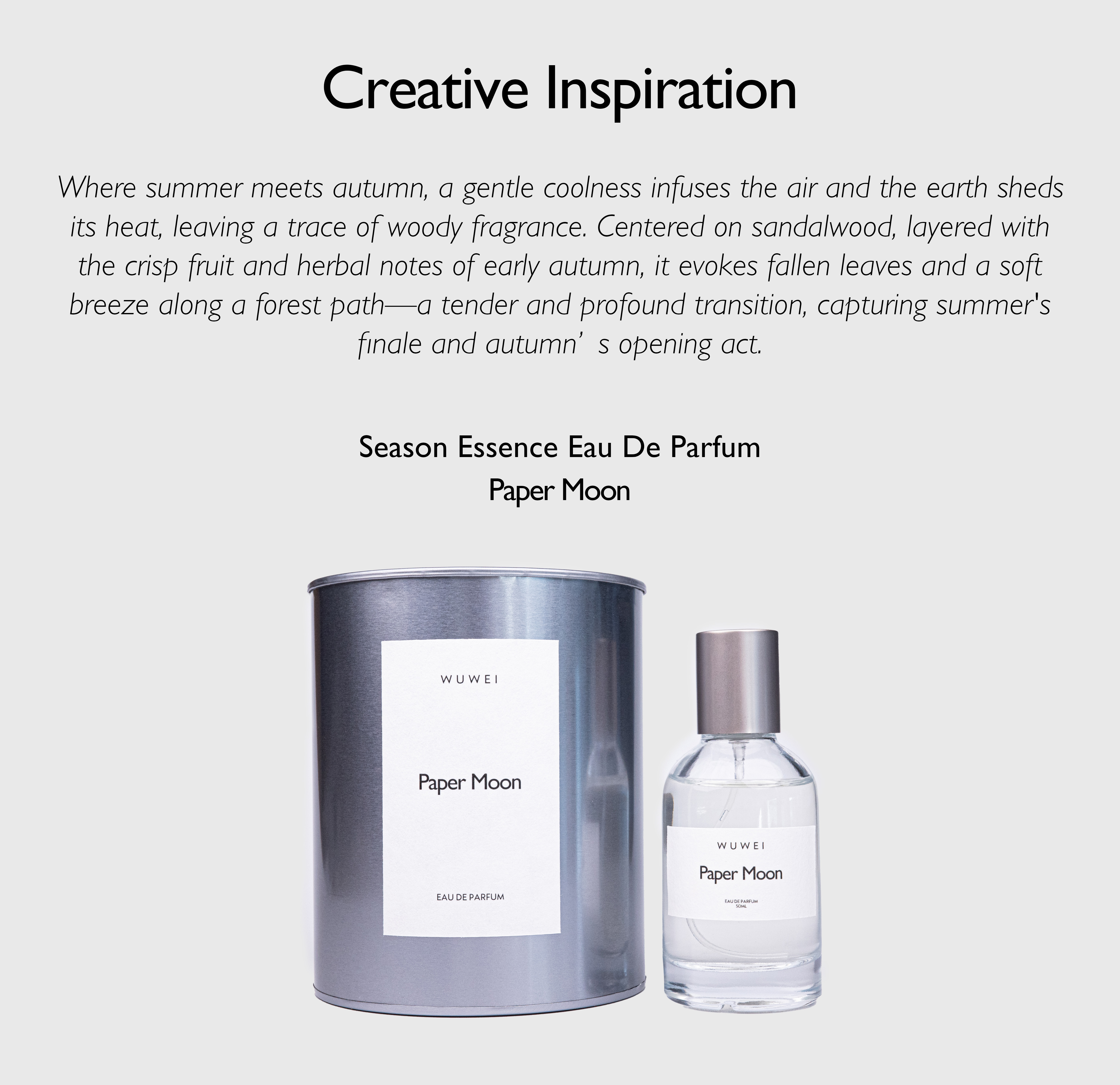 WUWEI Season Perfume - PAPER MOON Long Lasting Perfume EDP 50ML Unisex ...