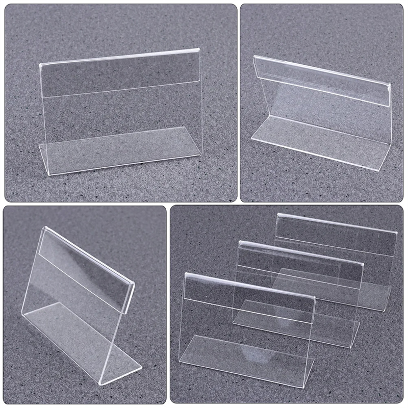 (COD)20pcs Clear Acrylic Sign Holder Plastic Table Top Name Card Price ...