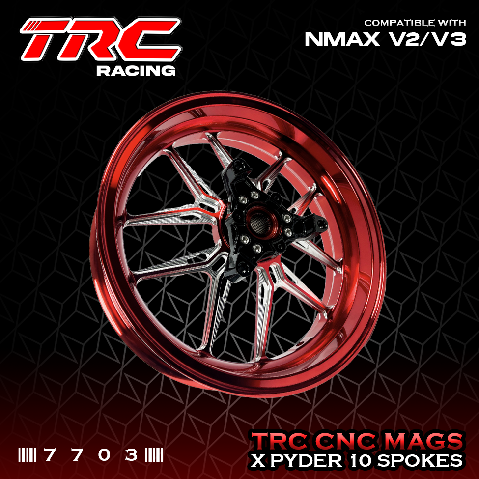 TRC CNC XPYDER 10 SPOKES MAG WHEELS (3.0 F x 3.5 R 13) for NMAX V2/V3 ...