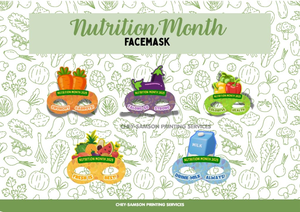 Nutrition Month Mask | Laminated or Glossy Phototop Nutrition Month ...