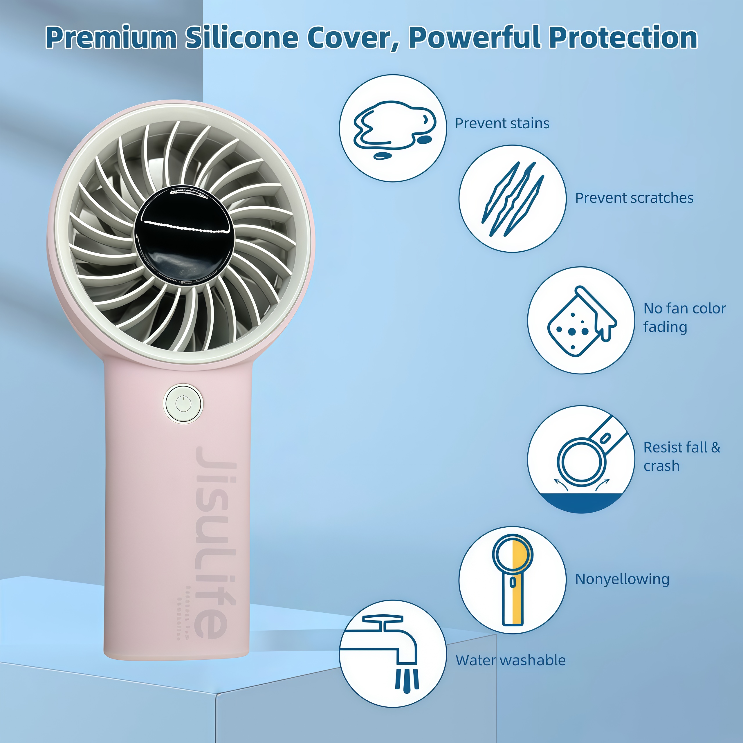 JISULIFE Life 9 Pro1/S Case Mini Fan Protective Case Cover Silicone ...