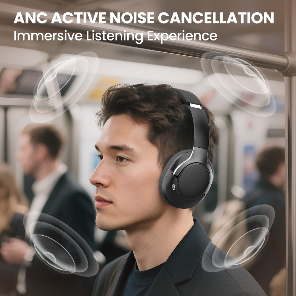 Orashare HS06 ANC Wireless Headphones Bluetooth V5.4 Hi-Fi Stereo On ...