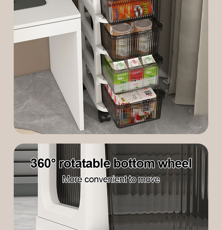 Multi-Layer Drawer Cabinet Stroller Trolley Cart Organizer With wheels ...