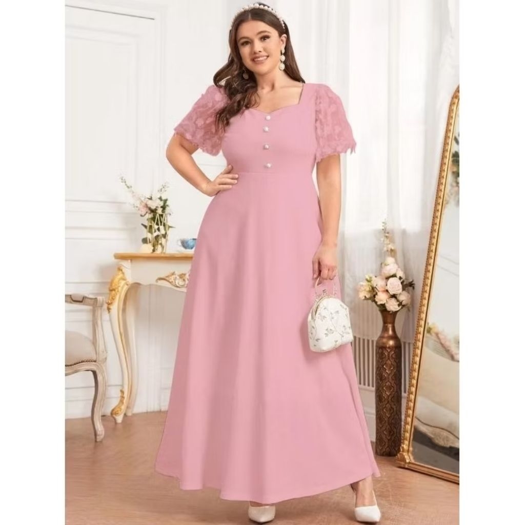 1017/923/1138/1656 ASY PLAIN WHITE MAXI DRESS PLUS SIZE (FIT TO L/XL ...