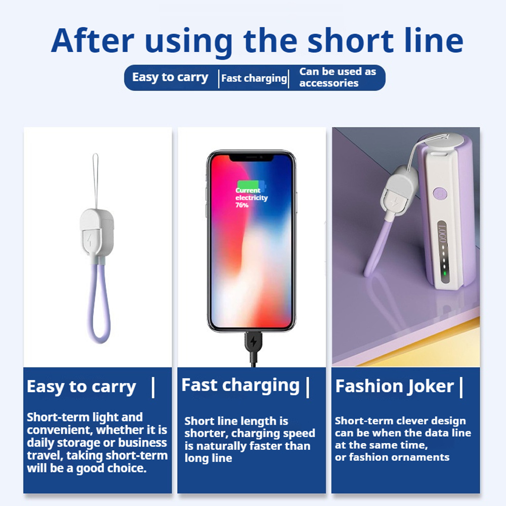 Portable 20w Fast Charge Cables Lanyard Type C Data Cable C-L Mobile ...