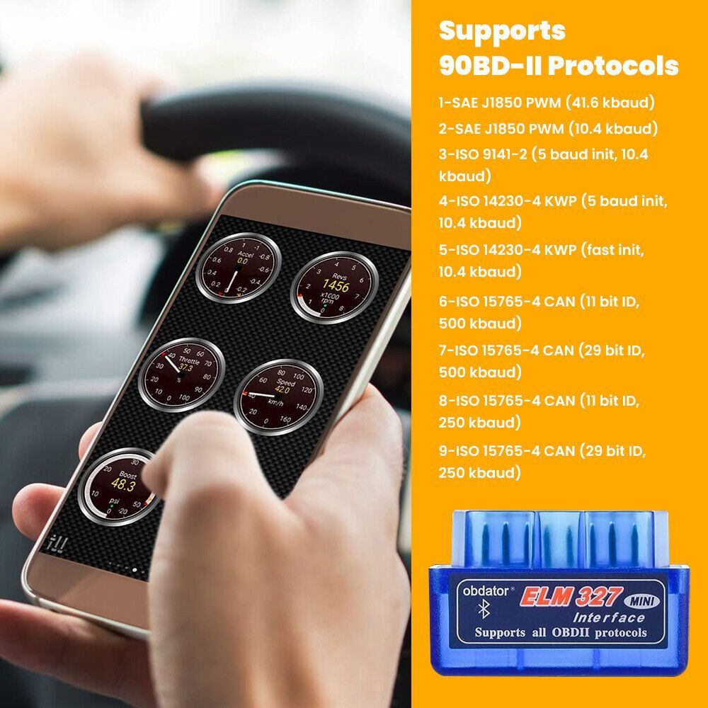 ELM327 Super Mini V2.1 Bluetooth OBD2 Scanner for Car Diagnostic Tool Gauge Meter Scan Code ...