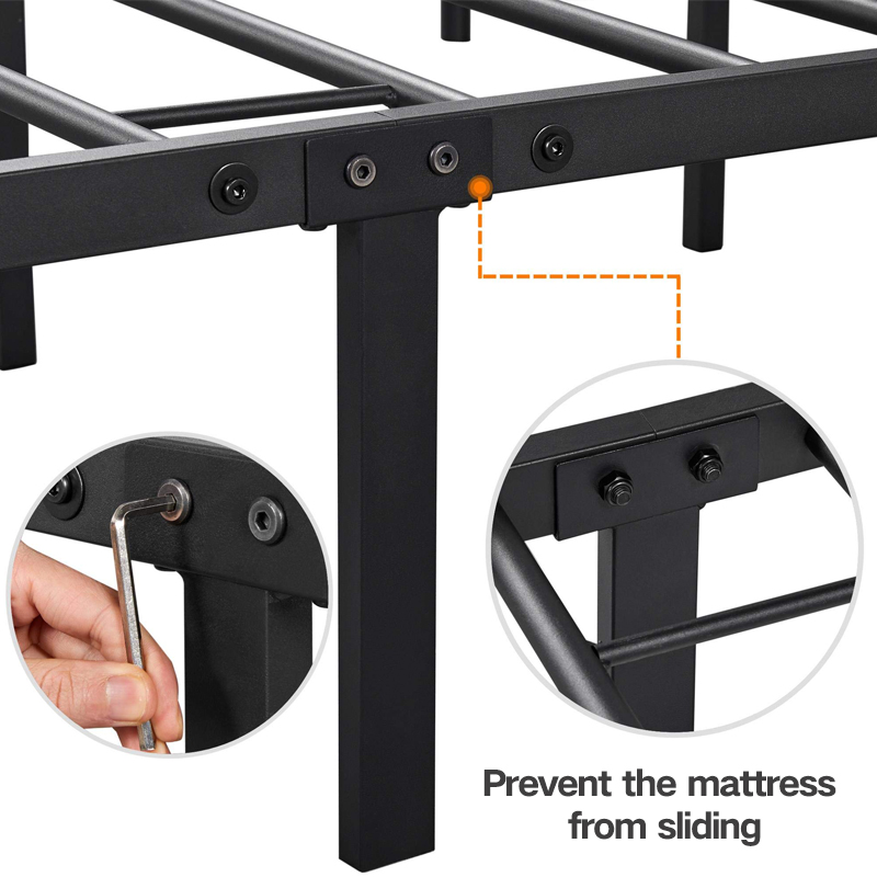 Metal Bed Frame Single/Double Anti rust treatment easy assembly bedroom ...