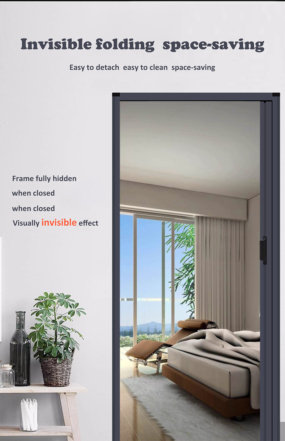 Trackless Folding Screen Door Accordion Sliding Door Home Aluminum Anti ...