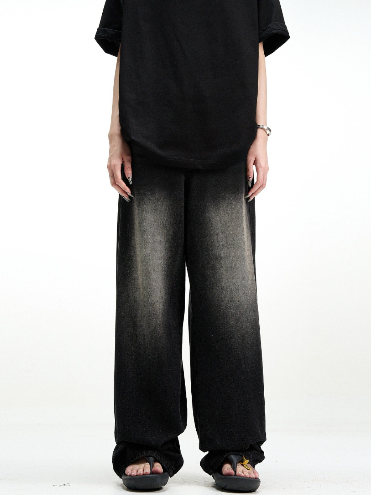 Men's Retro Jeans Straight Cut Loose Fit Baggy Maong Pants American ...