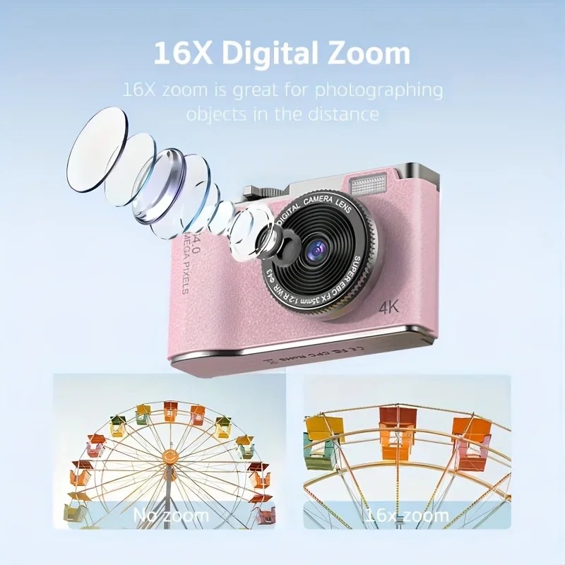 4K Digital Camera For Photography 50 Milion HD Pixels Video CCD Flash ...