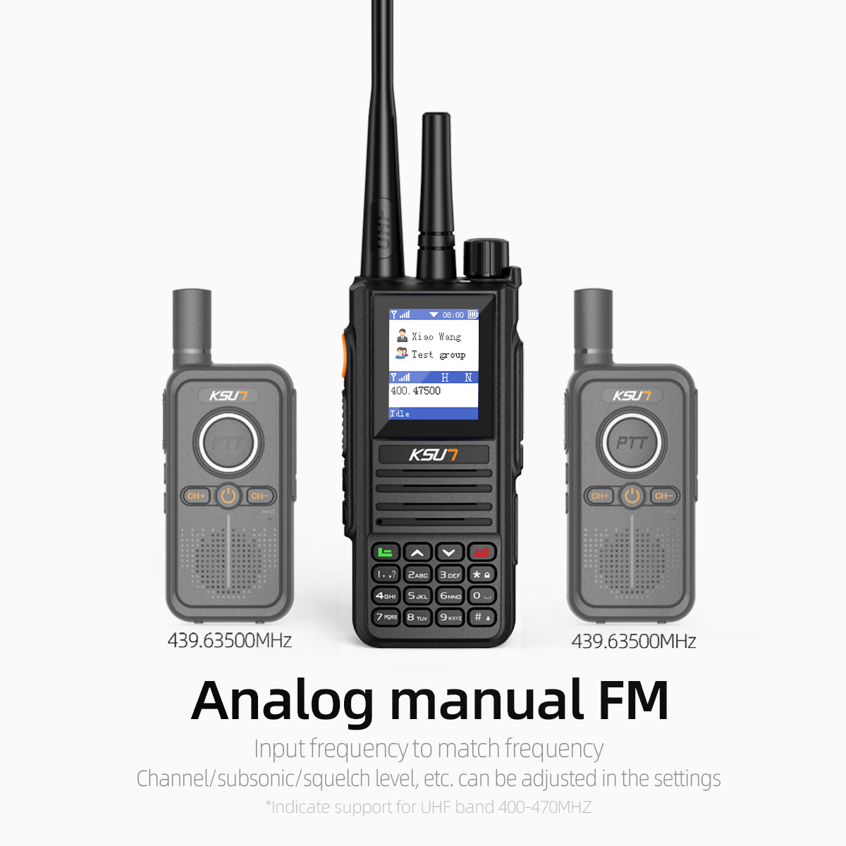 KSUN Walkie Talkie CT58 Dual mode POC GLOBAL analog UHF Walkie Talkie ...