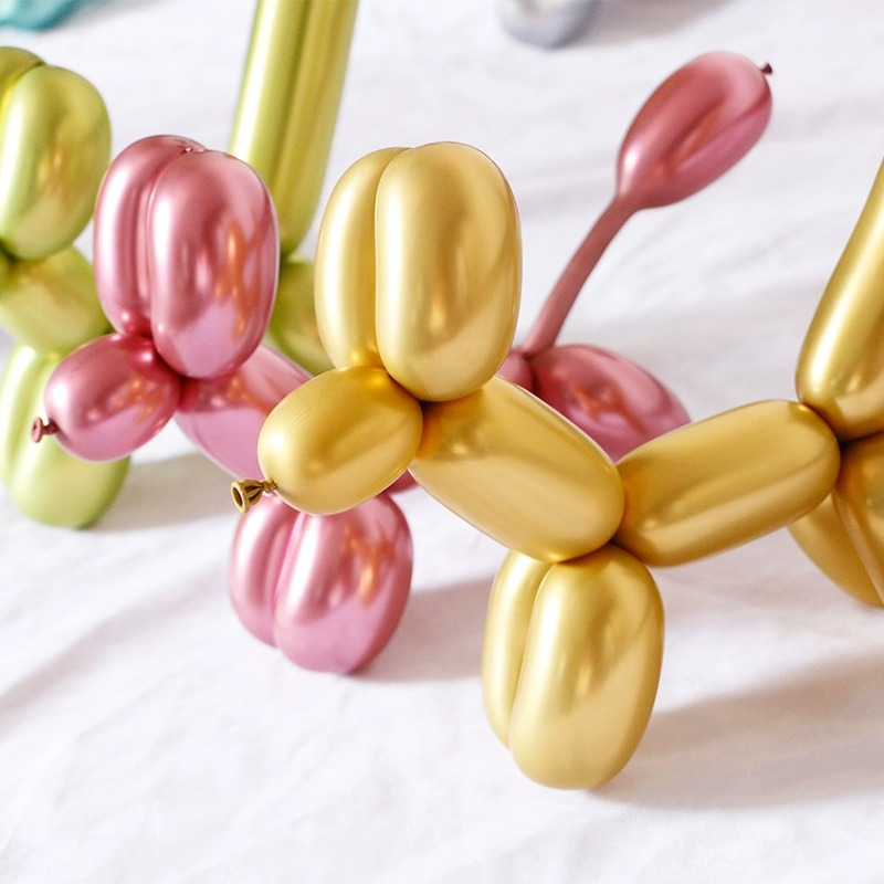 【10 pcs】 Metallic Latex Magic Balloon Long Chrome Shape Thicken ...