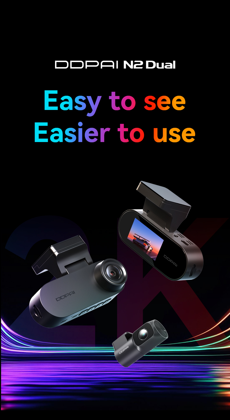 DDPAI N2 Dual 2K 1440P Super Capacitor Dash Cam with NightVIS 2.0 | Shopee Philippines