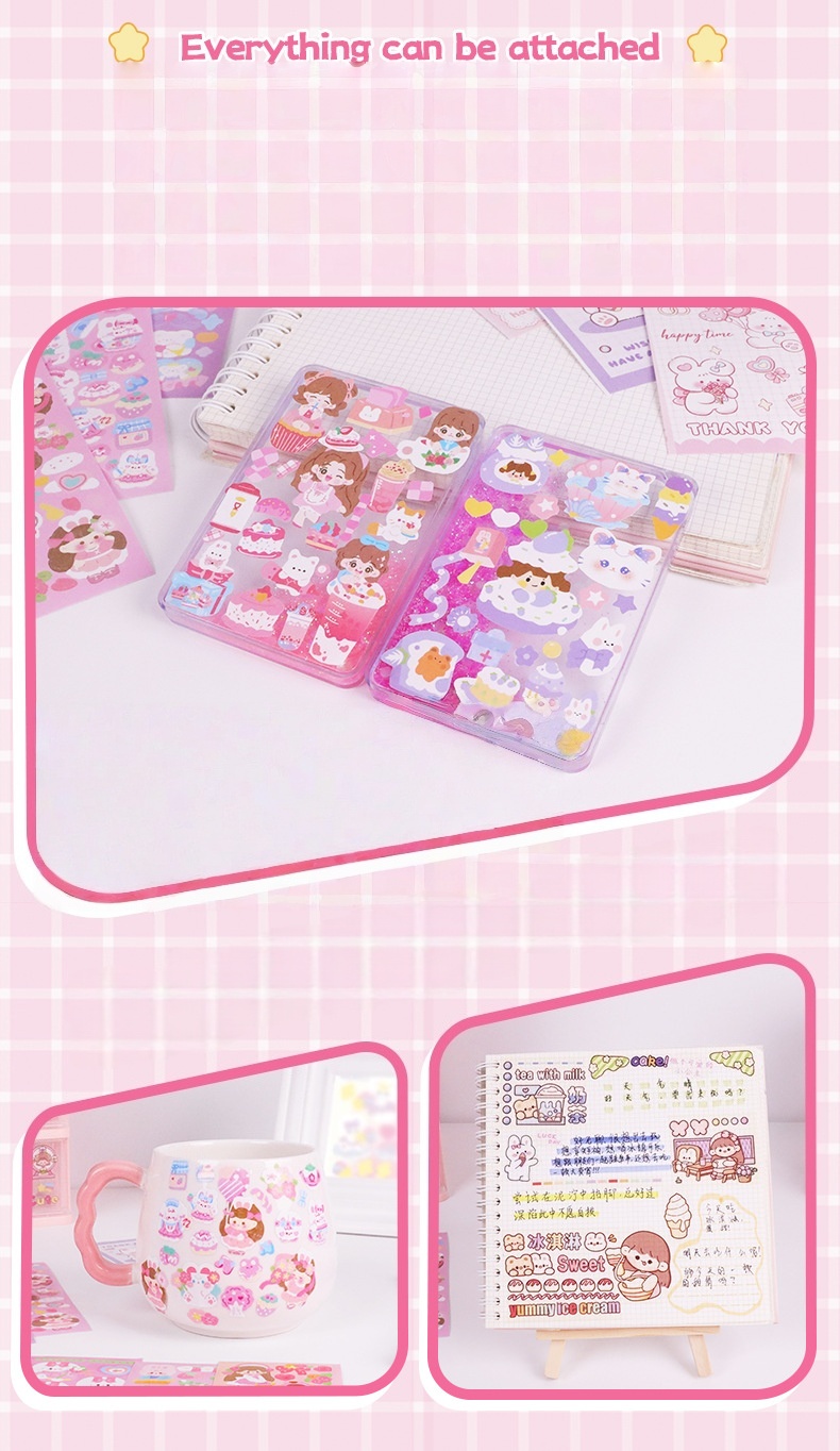 200pcs Card stickers laser notebook material stickers cartoon DIY star ...