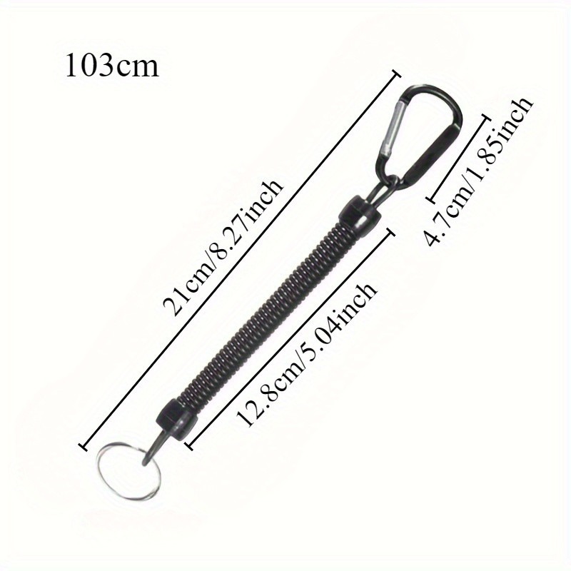 Anti-theft Metal Easy-to-pull Buckle Rope Elastic Keychain Sporty ...