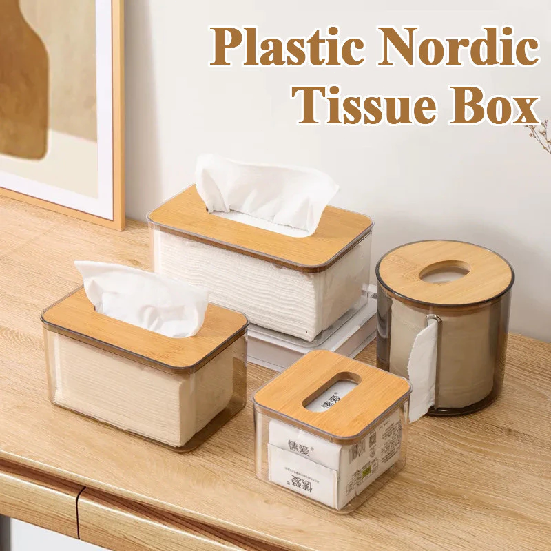 Anti-slip Clear Tissue Box / Household Tissue Storage Boxes / Square ...
