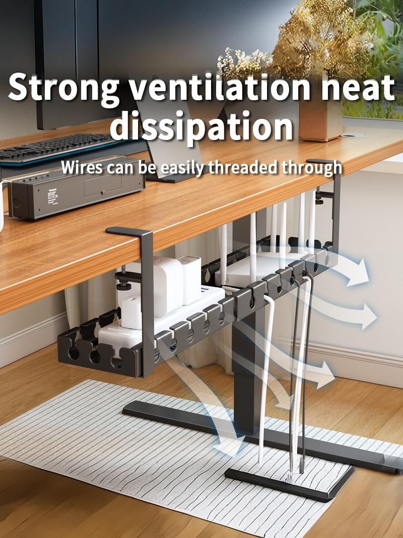 Heavy Duty Adjustable Under Desk Wire Rack Organizer NoDrill Design for ...