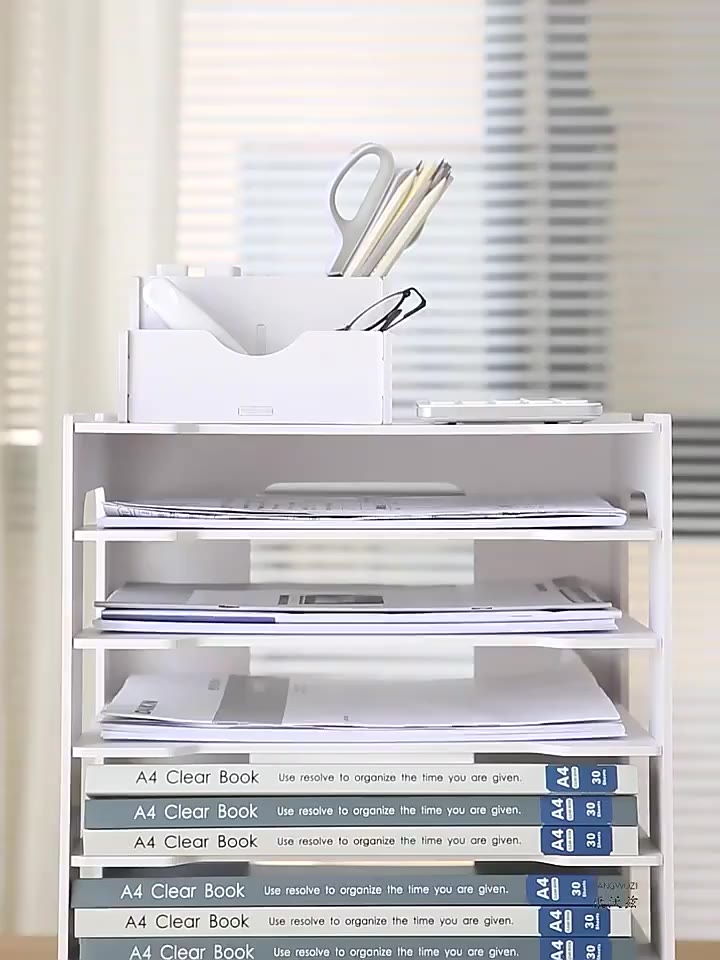 A4 Paper File Holder Storage Box Desktop 5 Layer Book Desk Shelf Home ...