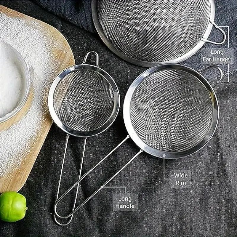 3pcs Upgraded stainless steel filter set,efficiently filters flour ...
