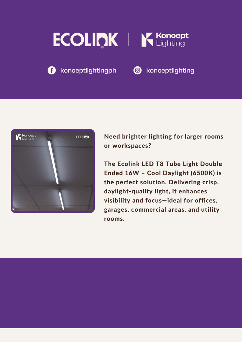 Ecolink LED T8 Tube Light Double Ended 16W | Shopee Philippines