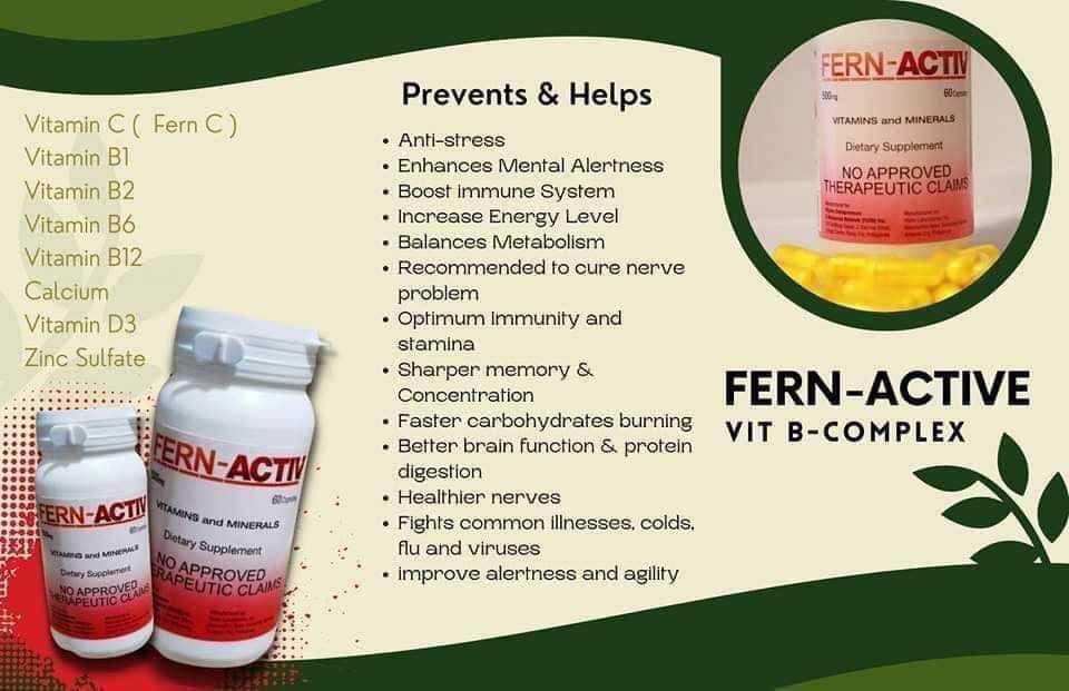 Fern Active Buy1 Take1 B1 B2 B6 and B12 B-Complex Vitamins 60capsule ...