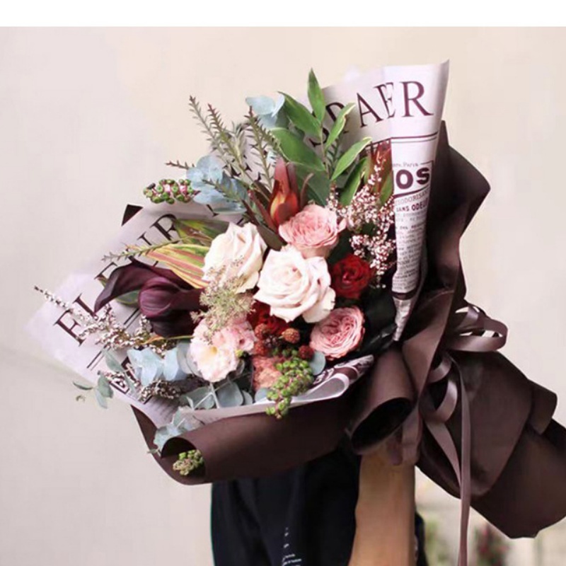 【20pcs】58cm×58cm丨Bouquet Wrapper Flower Wrapping Paper English ...