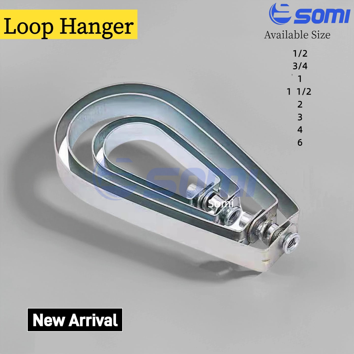 Loop Hanger Galvanizes Heavy Duty Pipe Hanger With Nut 3'', 4'' , 6 ...
