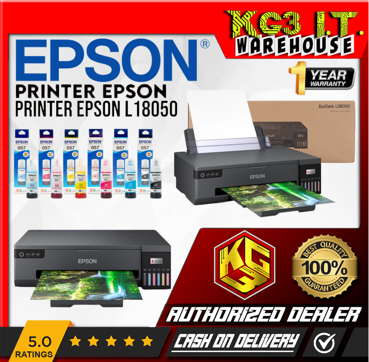 Epson L18050 Wireless Ecotank 6 Colors A3 Printer Borderless 300 gsm (Epson L1800 successor ...