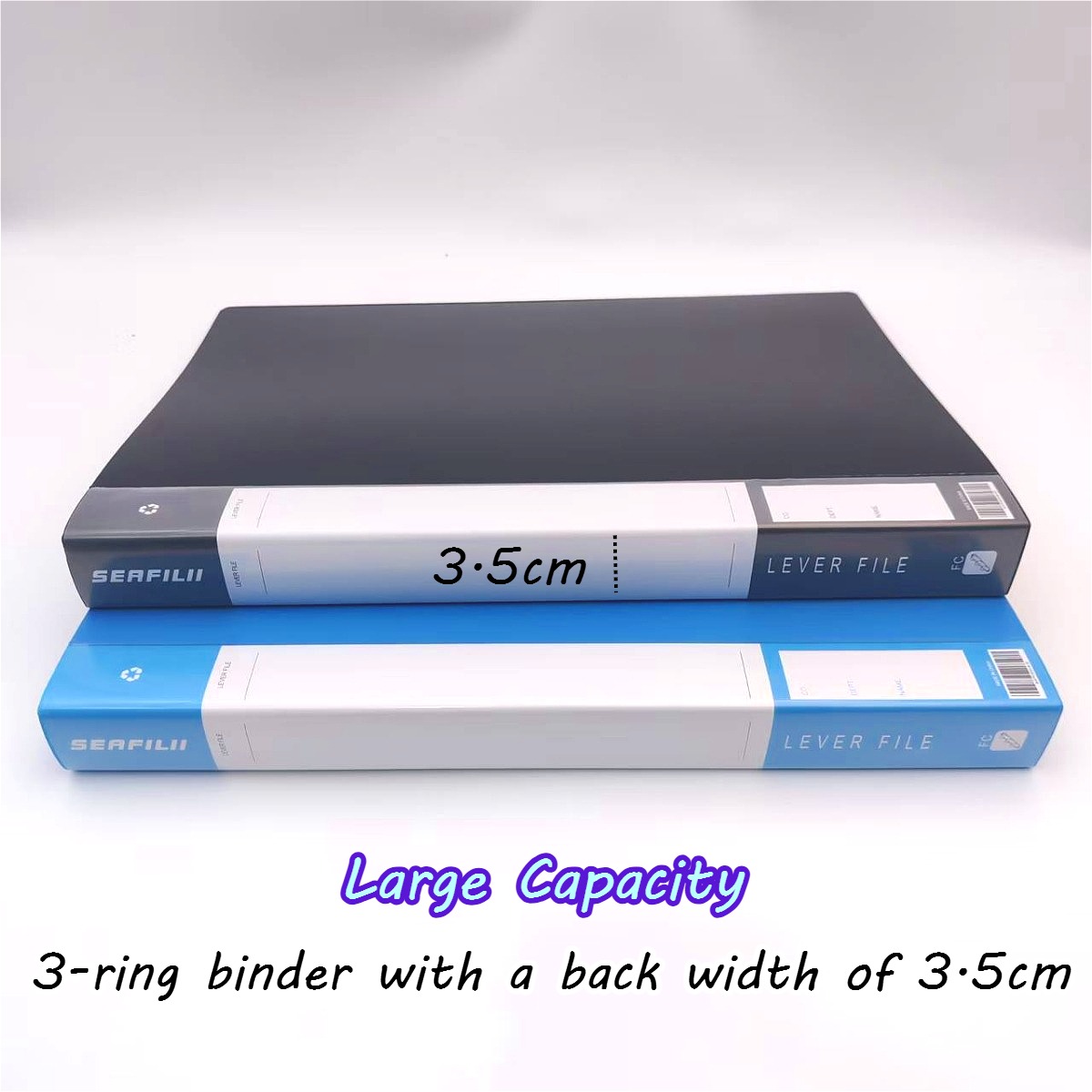Long Arch File Folder 3-Ring Binder with Pocket Paper Organizer Lever ...
