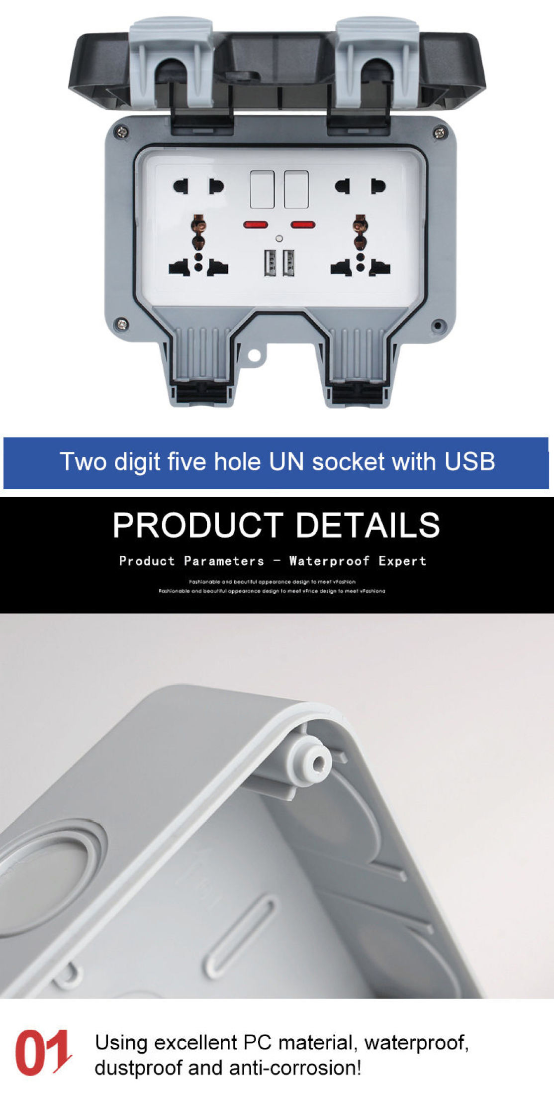 TOTO Outdoor Waterproof Socket Outdoor IP66 Surface Mount Rainproof ...