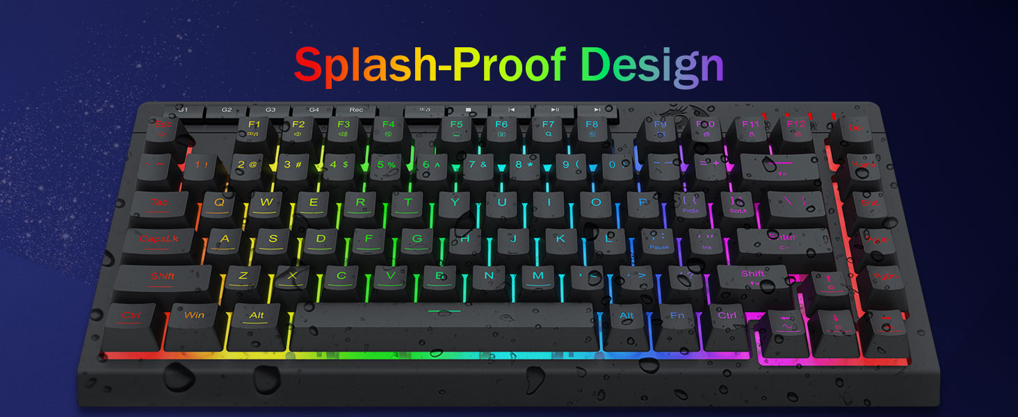 Redragon Crescent K524-RGB 75% Wired Gaming Keyboard With Macro Keys ...