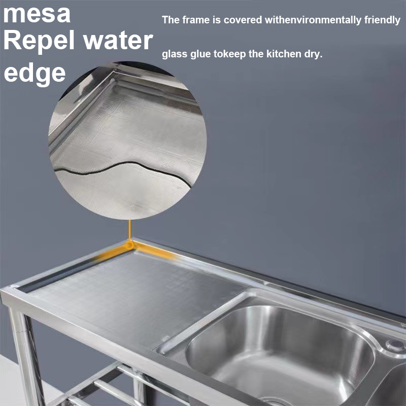 120*50*80cm 304 Stainless Steel Kitchen sink Lababo standing sink with ...