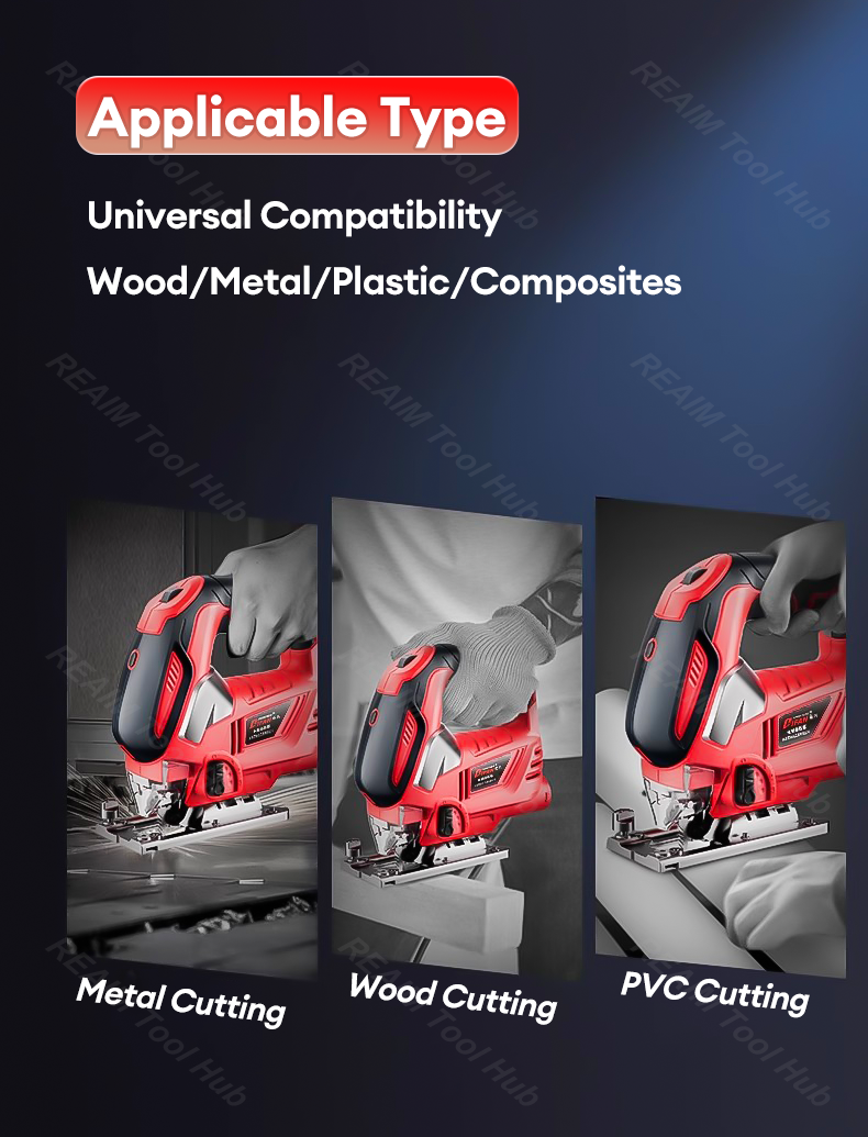 REAIM Electric Jigsaw with Blade Woodworking Saw Household Power Tools ...