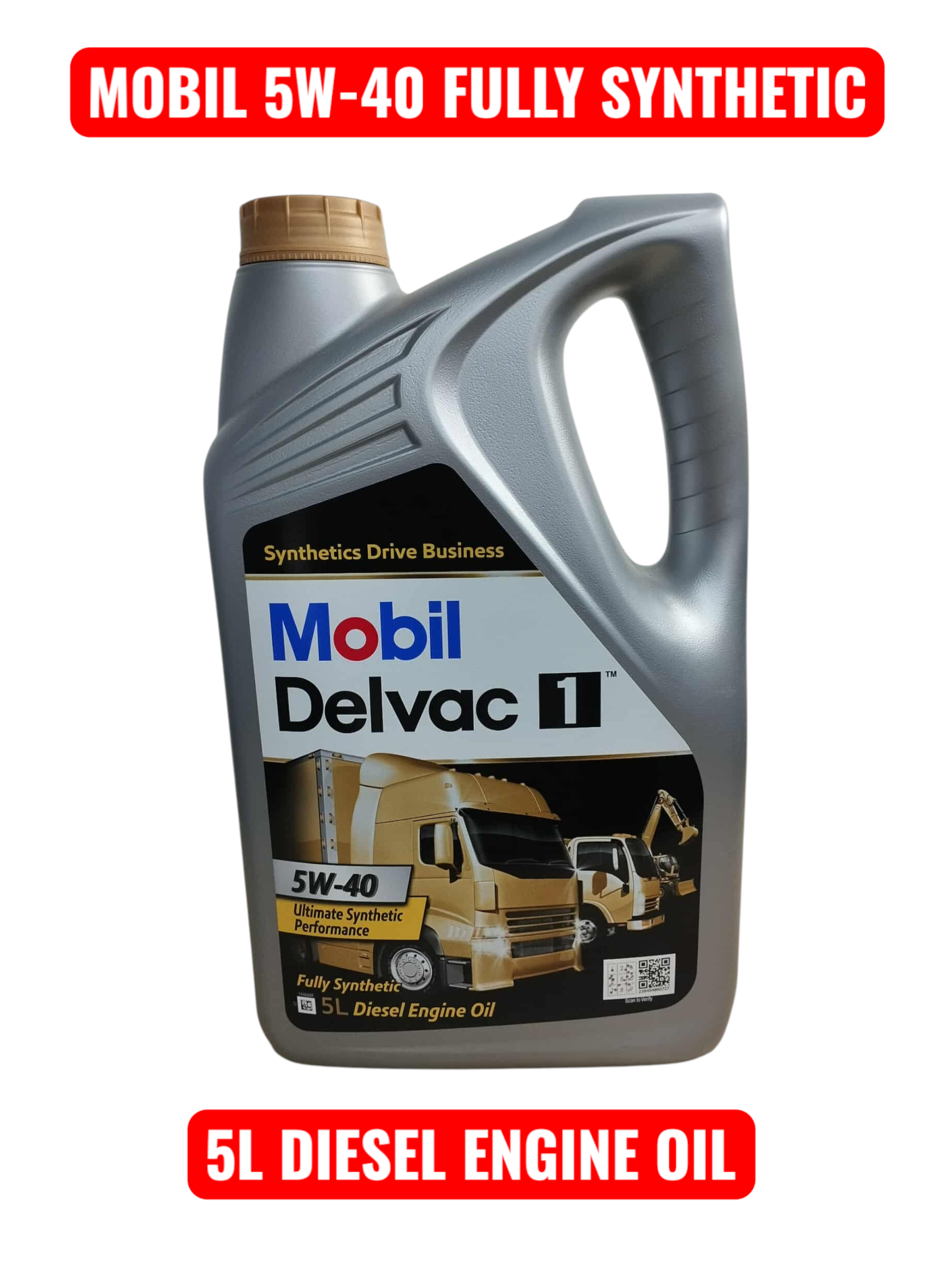 MOBIL DELVAC 5W-40 FULLY SYNTHETIC 5L DIESEL ENGINE OIL | Shopee ...