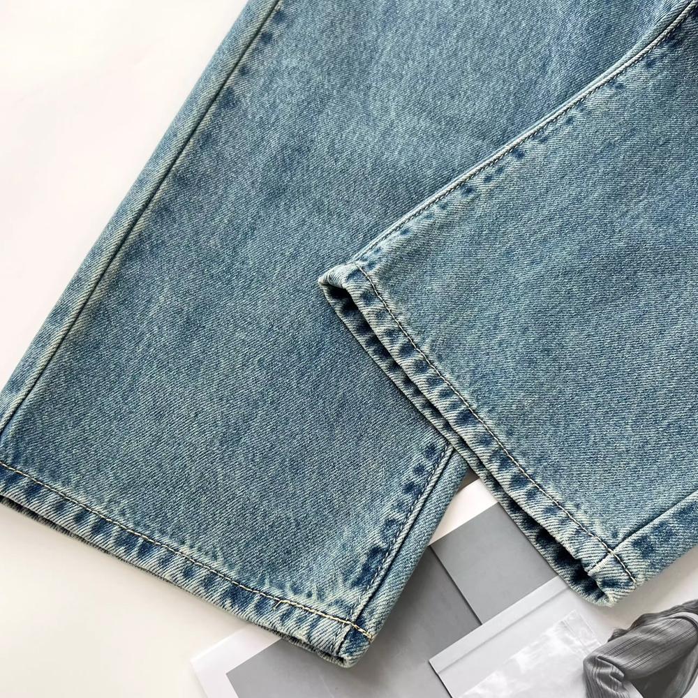 919 JEANS : Wide Leg Pants High-Waist Classic Loose 2 Square Front ...