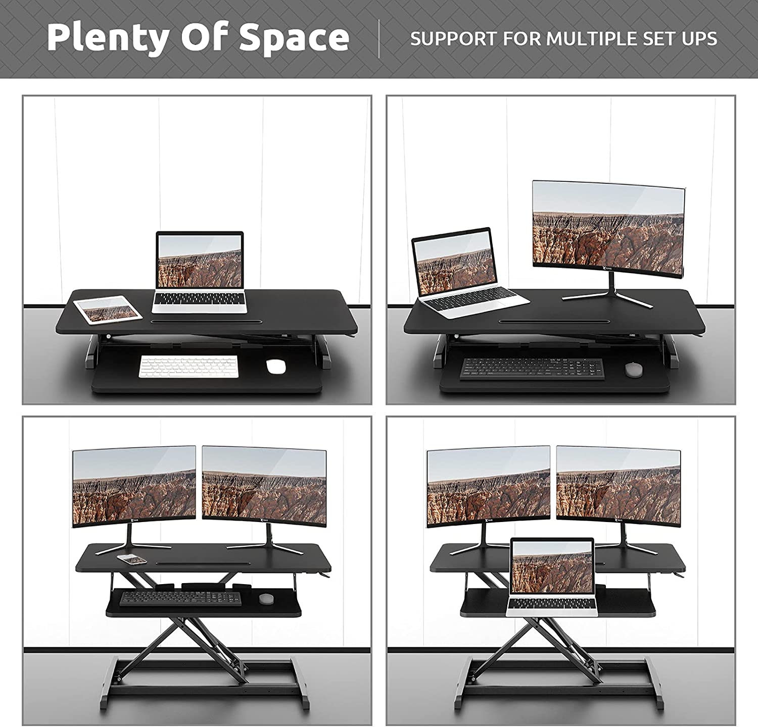 Ergonomic Adjustable Sitting Standing Desk Convertible Desk Foldable ...