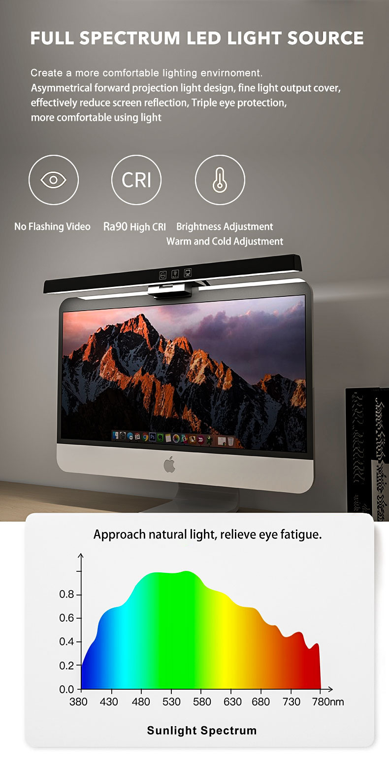 Screenbar Light LED Reading Light Dimmable Eye Protection Light For ...