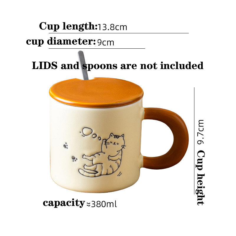 Cute Ceramic Coffee Milk Tea Cup Mug Cat Vintage Milk Espresso Animal ...