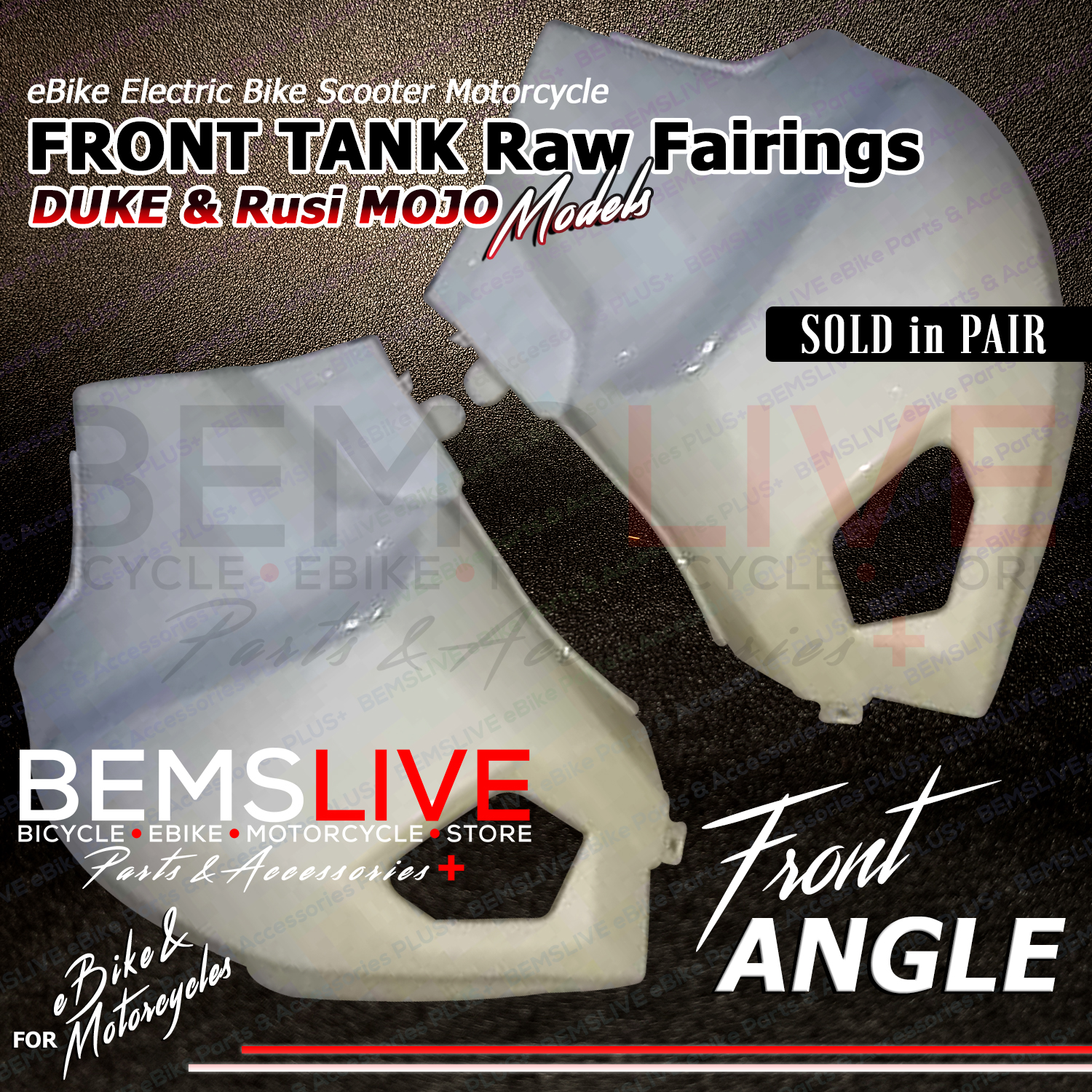 BEMS Duke Rusi Mojo Raw Unpainted Fairings Top Tank Fairings for ebike ...