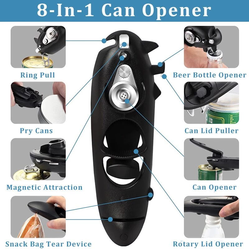 8 In 1 Stainless Steel Multi-function Portable Manual Can Opener Creative Kitchen Tool Bottle ...