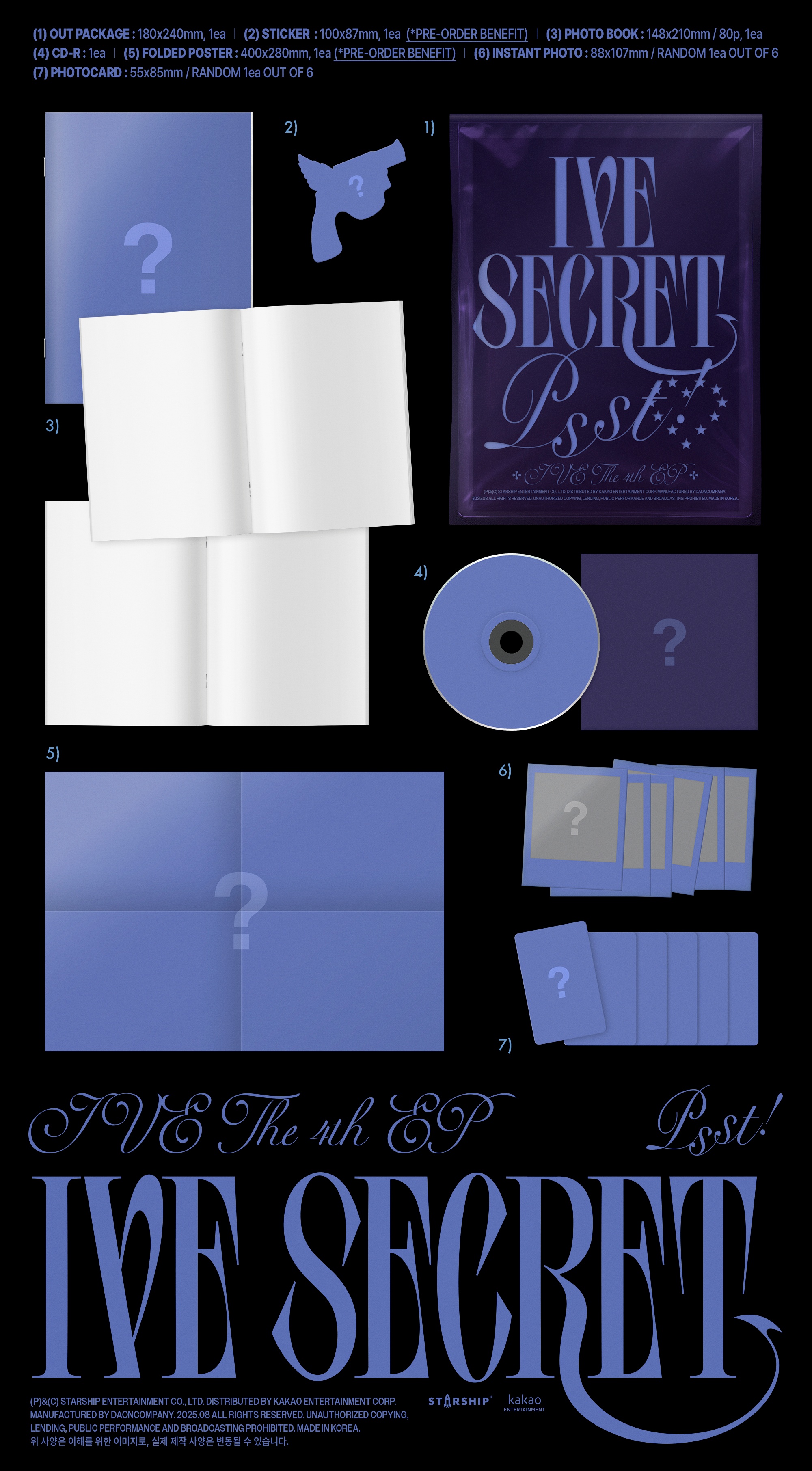 [PRE-ORDER] IVE - 4th Mini Album [IVE SECRET] starship square pob soundwave withmuu makestar ...