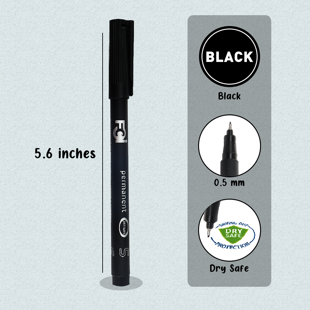 FCI Permanent Sign 1 PCS Pen 0.55mm Fine Tip Comfort Grip, Fade ...
