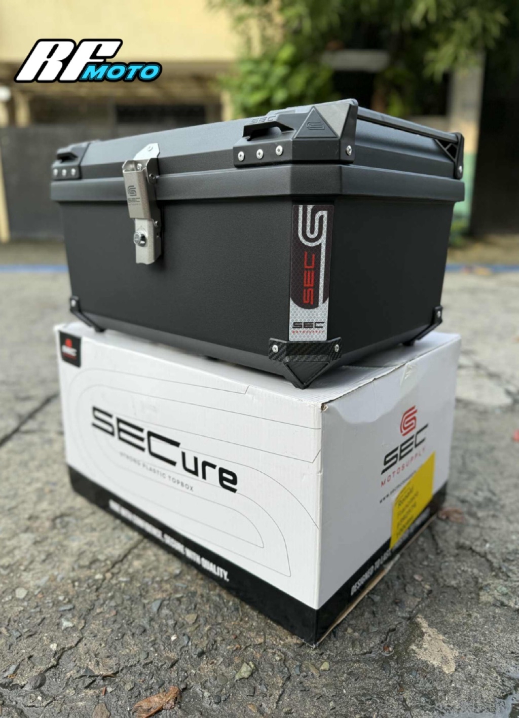 SEC SECURE 65L Hard Plastic Motorcycle Top Box Promo wth Freebies ...