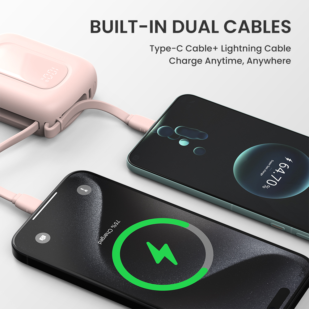 Orashare PCM12 Max 10000mAh 35W Mini Powerbank Built-In Dual Cable ...