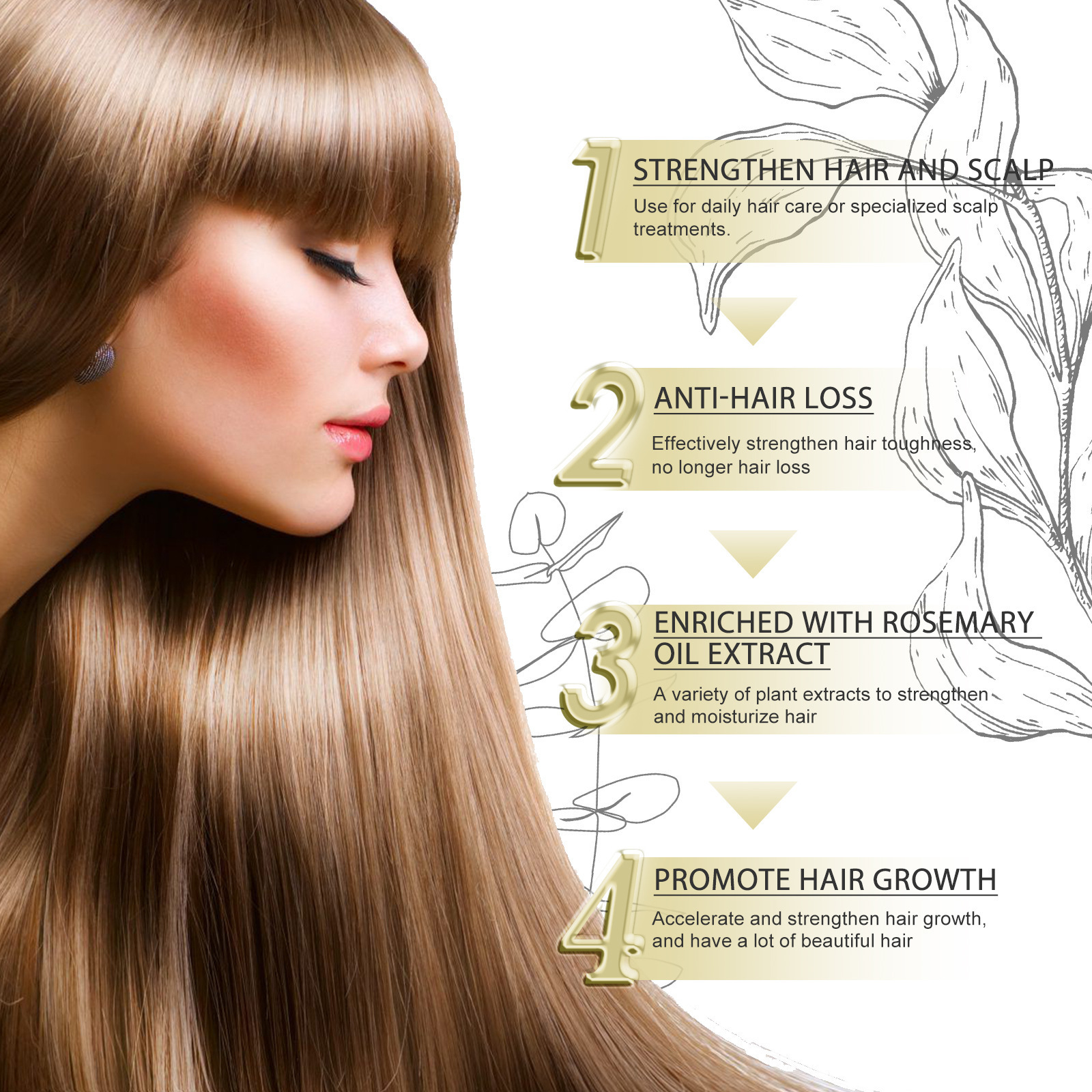 EELHOE Rosemary Dense Hair Oil 60ml 99% Plant Extract Repairs Damaged ...