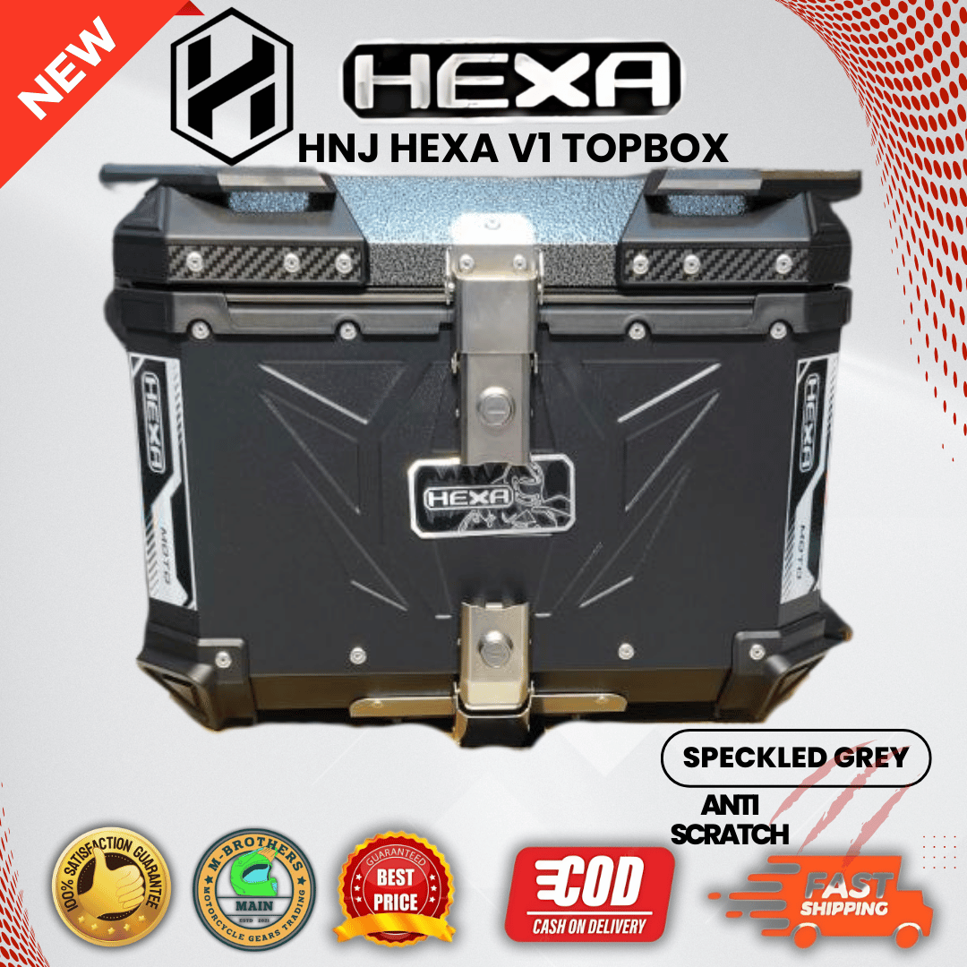 【Topbox Only】HNJ Hexa V1 Anti Scratch - 45L Alloy Motorcycle Top Box ...