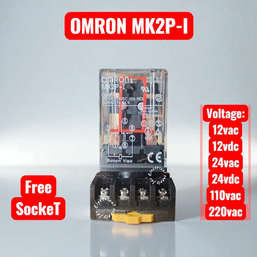 Omron MK2P RELAY 12V, 24V, 110V, 220V Ac, Dc + Free Socket | Shopee Philippines
