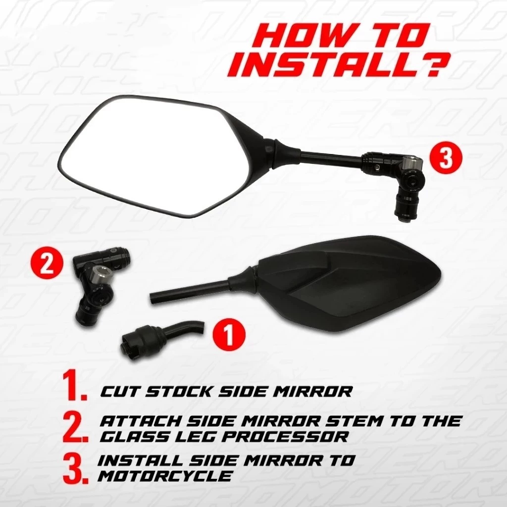 【COD】360° Rotation CNC Aluminum Motorcycle Side Mirror Universal ...