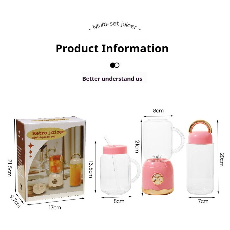 【Christmas sale】Portable Juicer Blender USB Rechargeable 10 Blades ...