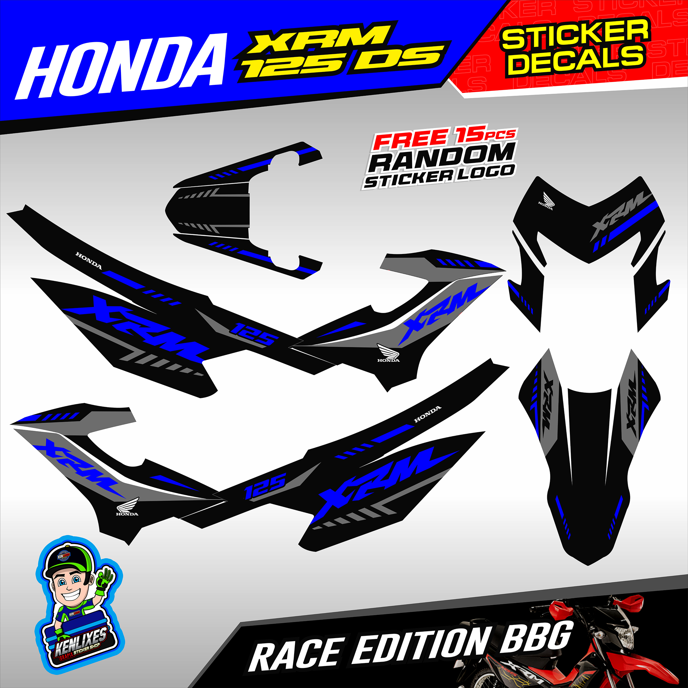 HONDA XRM 125 Fi DS (2021 - 2024) (Race Edition) Full Body Sticker ...